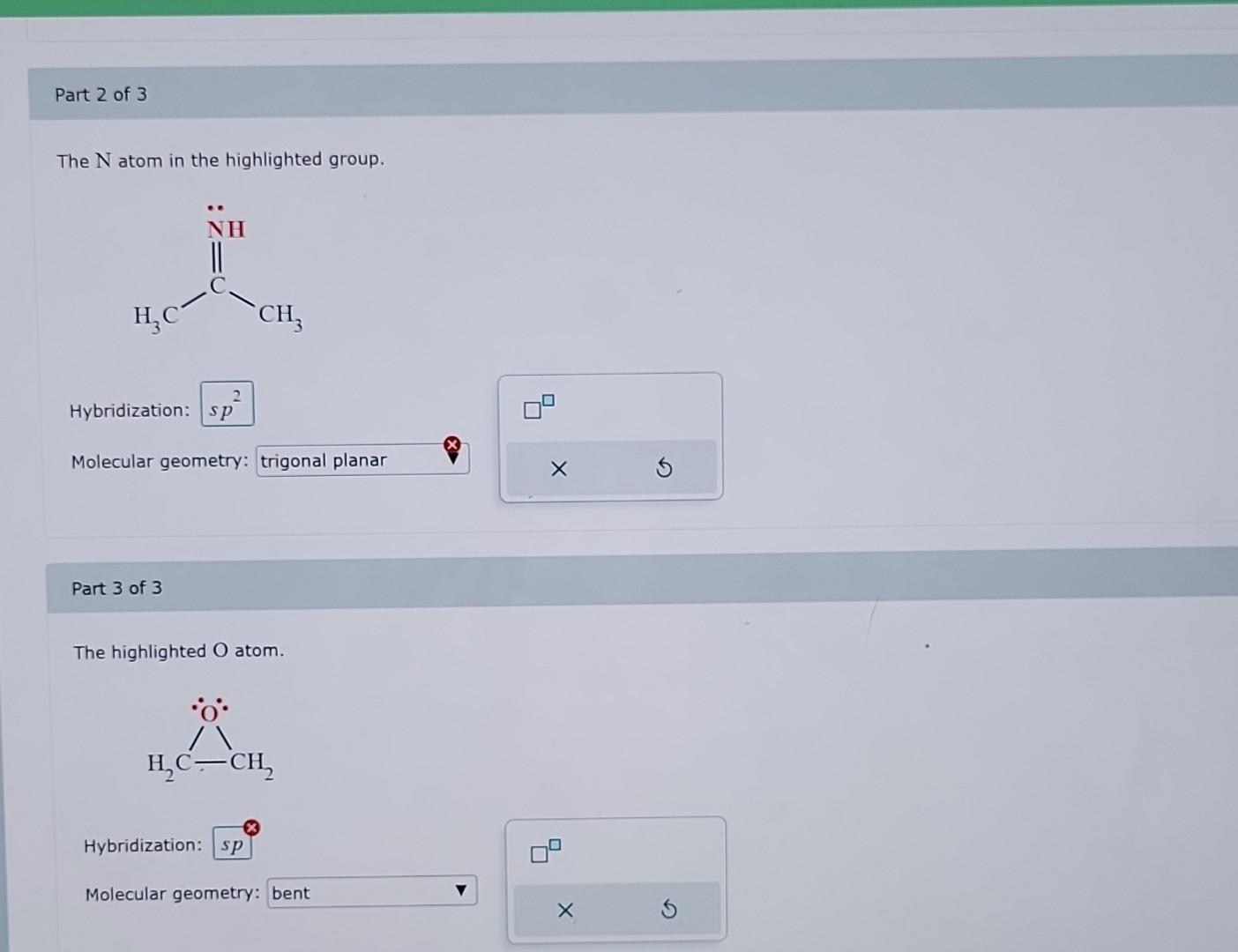 Solved Provide The Hybridization And Molecular Geometry For
