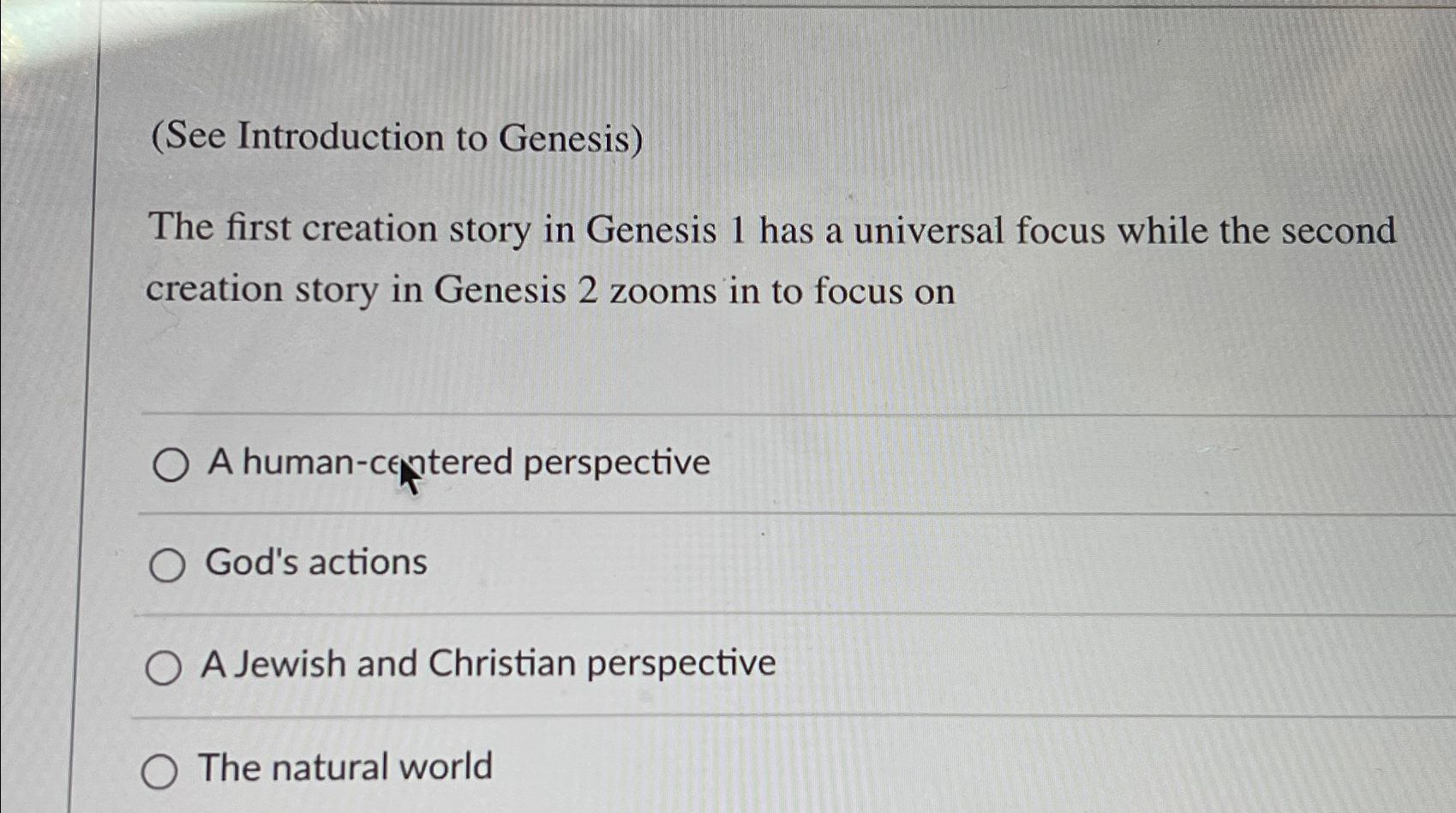 Solved (See Introduction to Genesis)The first creation story | Chegg.com