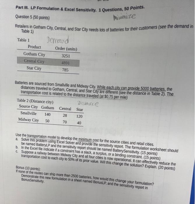 LP Formulation. please show every step in detail as | Chegg.com