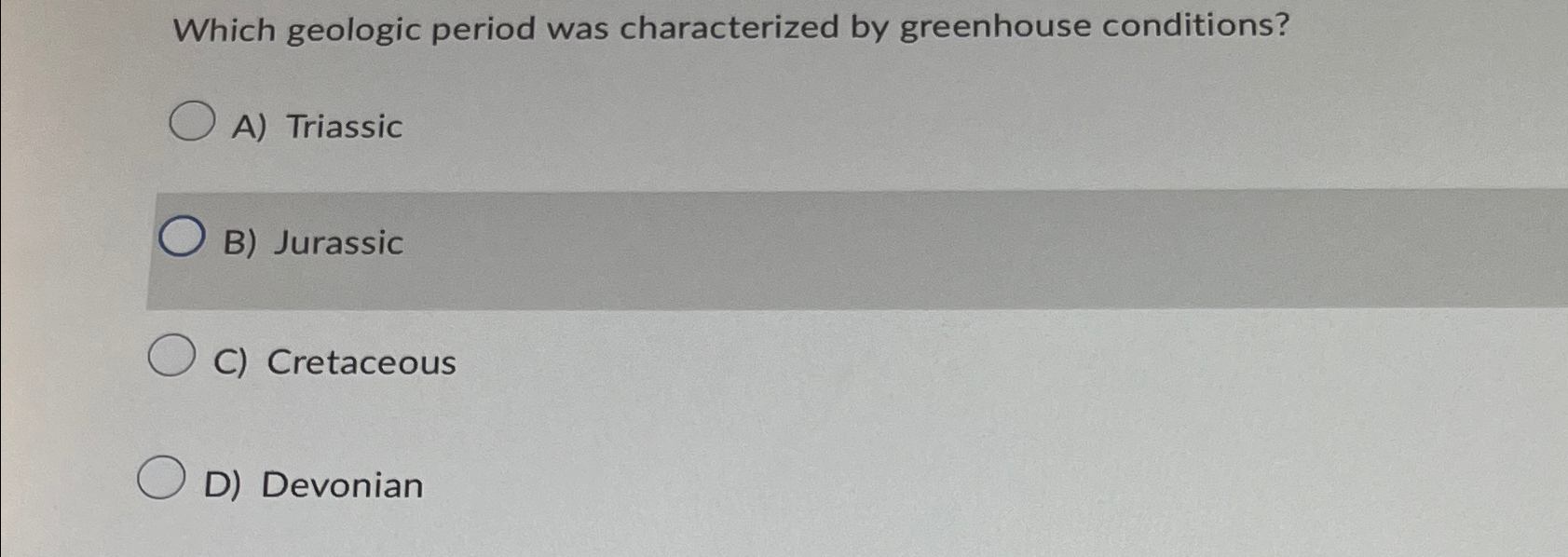 Solved Which geologic period was characterized by greenhouse | Chegg.com