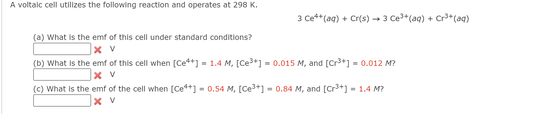 Solved A voltaic cell utilizes the following reaction and | Chegg.com