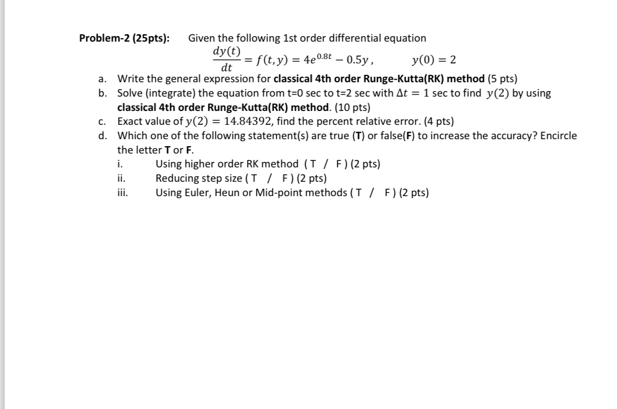 Solved • ﻿• ﻿Problem-2 (25pts): Given the following 1st | Chegg.com