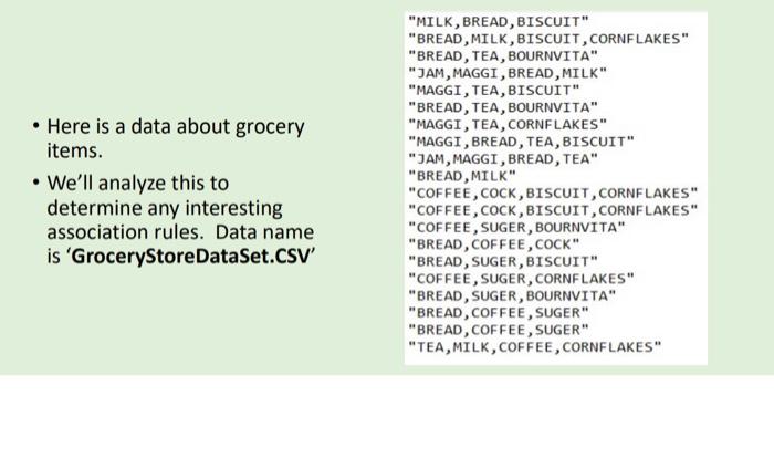 Solved - Here is a data about grocery items. - We'll analyze | Chegg.com