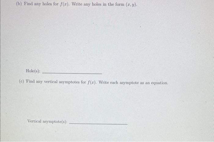 Solved 1. Use the function f(x)=2x3+x2−6xx2−x−6 to answer | Chegg.com