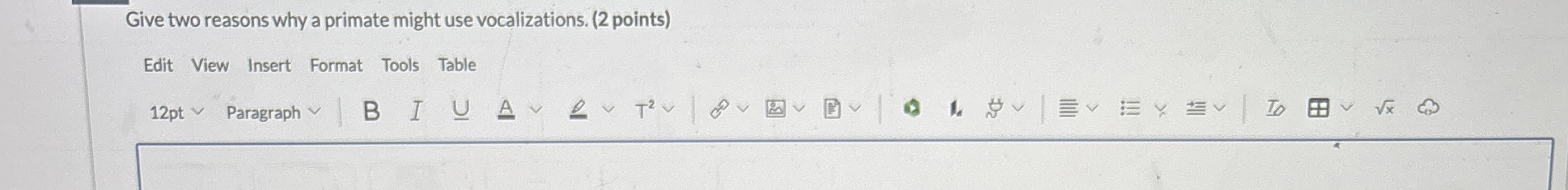 Solved Give two reasons why a primate might use | Chegg.com