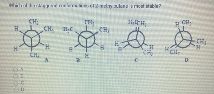 Solved Which of the staggered conformations of | Chegg.com