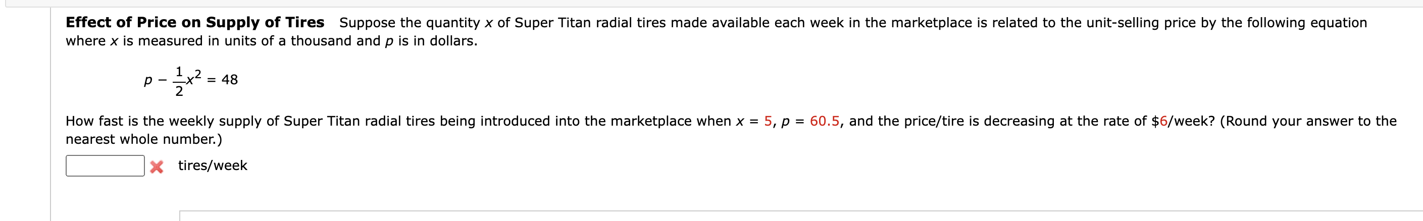 Solved Effect of Price on Supply of Tires: Suppose the | Chegg.com