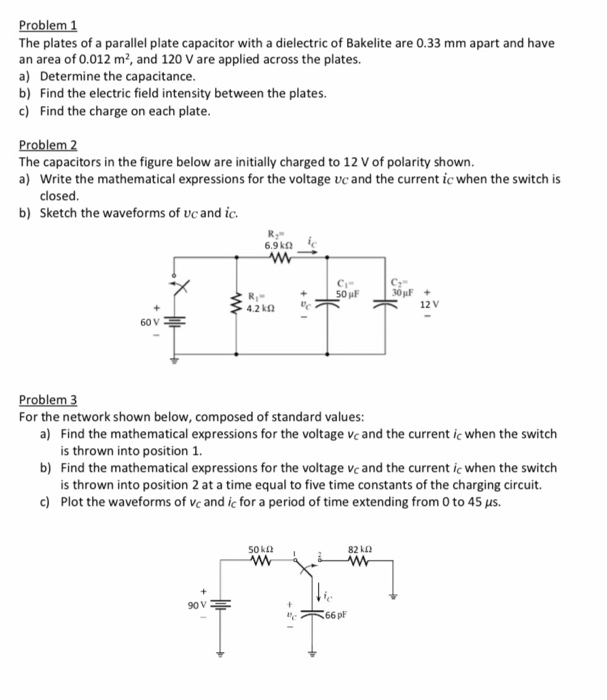 Solved Problem 1 The plates of a parallel plate capacitor | Chegg.com