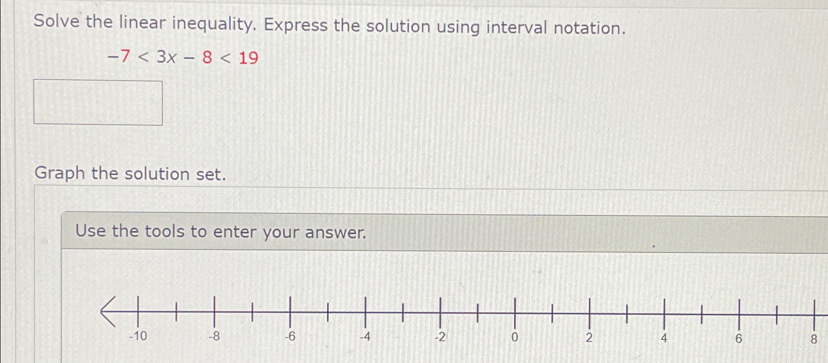 Solved Solve the linear inequality. Express the solution | Chegg.com