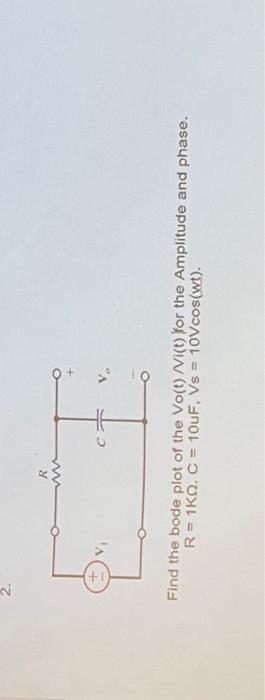 Solved Find the bode plot of the Vo(t) Ni(t) for the | Chegg.com