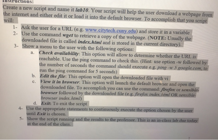 Solved instructions: Create a new script and name it lab10. | Chegg.com