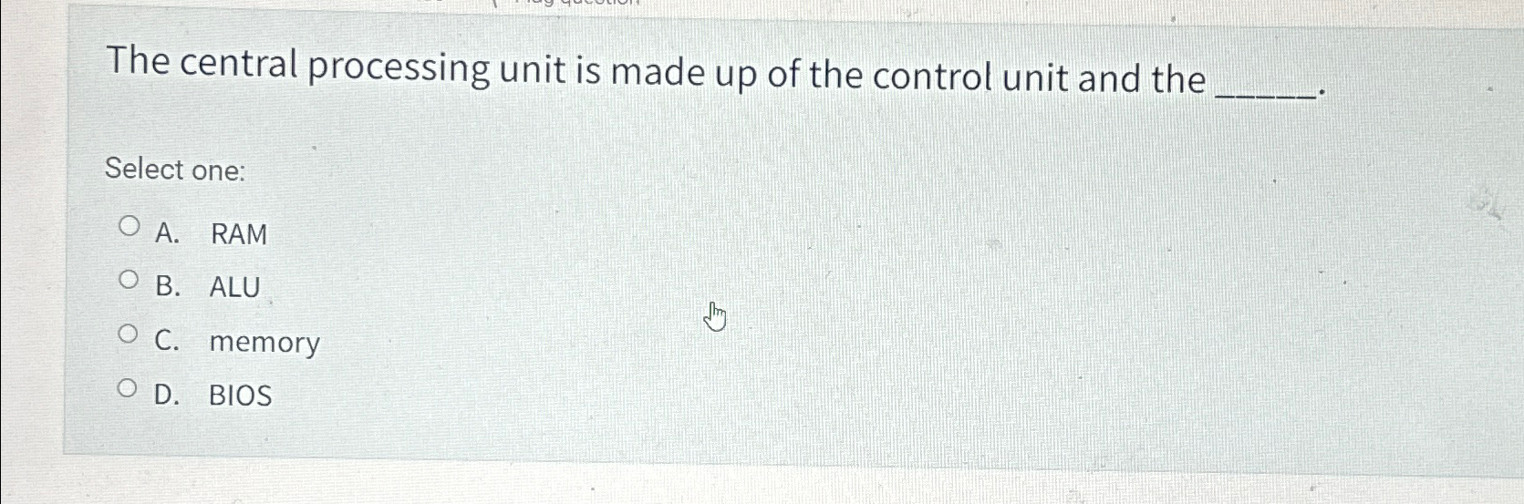 Solved The central processing unit is made up of the control | Chegg.com
