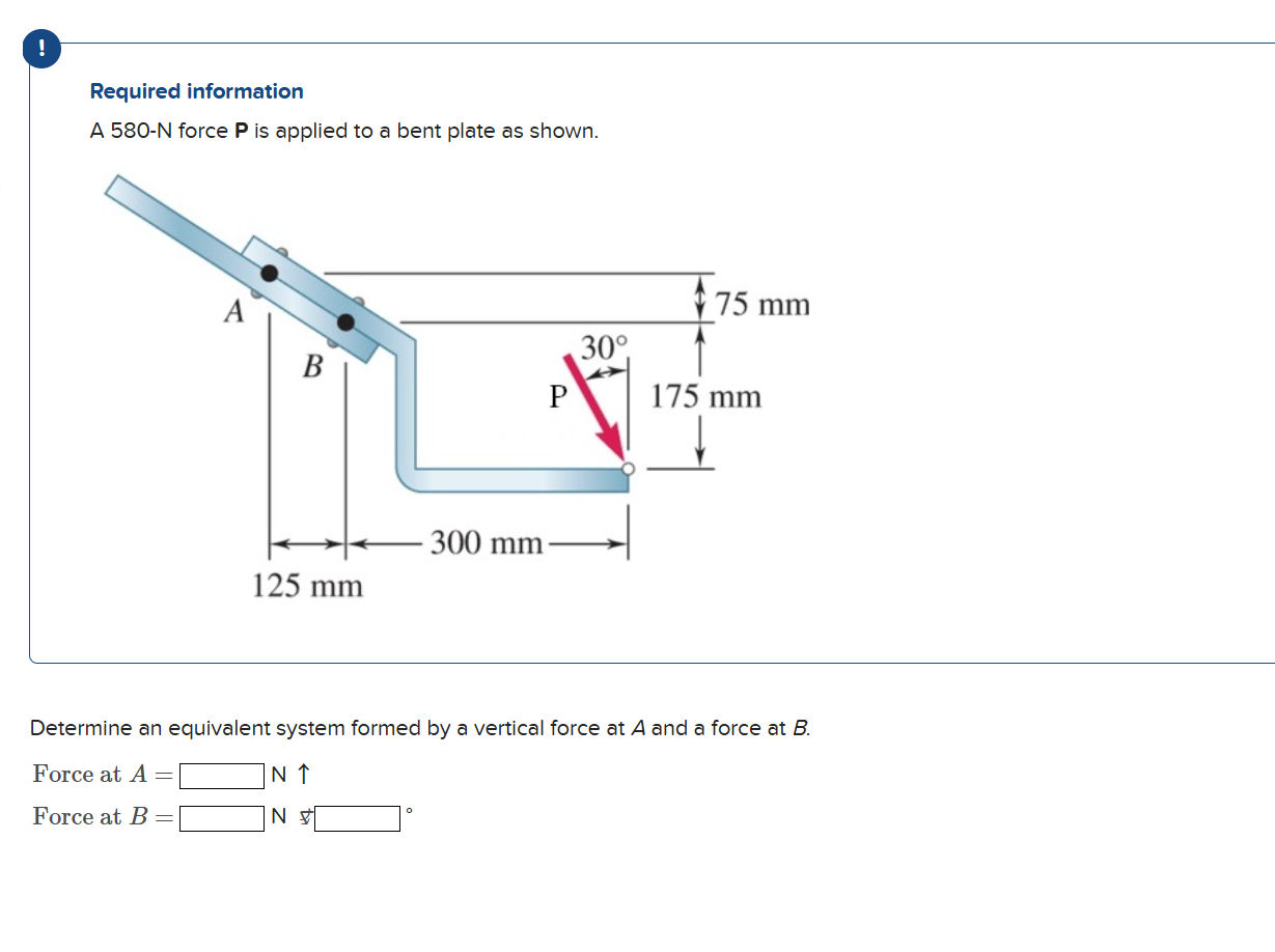 Solved !Required informationA 580-N ﻿force P is ﻿applied to | Chegg.com