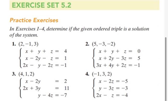 Solved Practice Exercises In Exercises 1-4, determine if the | Chegg.com