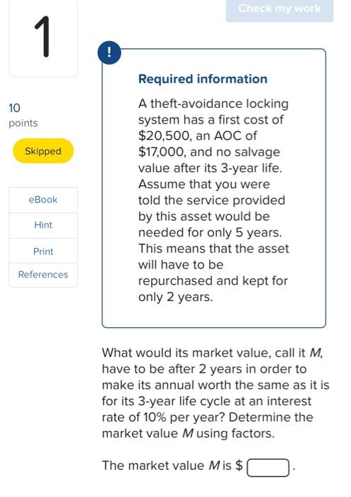 Solved Required information A theft-avoidance locking system | Chegg.com