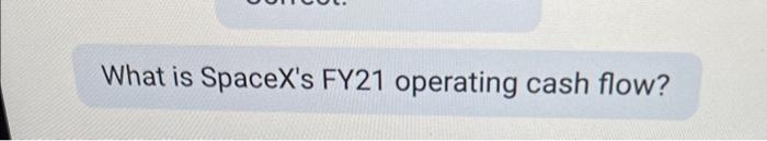 Solved What is SpaceX's FY21 operating cash flow? Income | Chegg.com