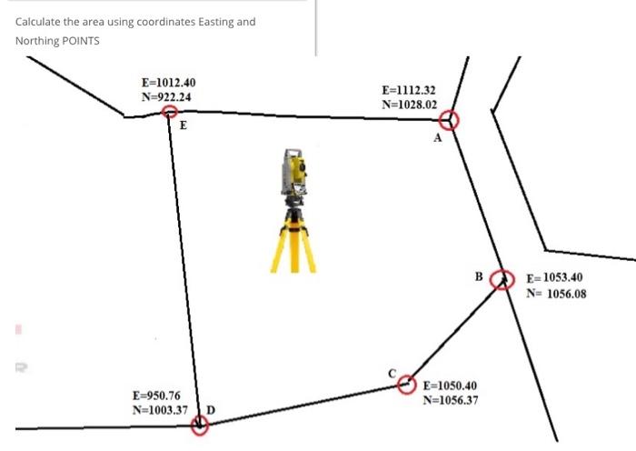 Solved Calculate the area using coordinates Easting and | Chegg.com