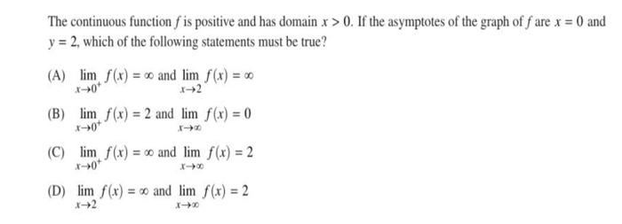 Solved The continuous function f is positive and has domain | Chegg.com