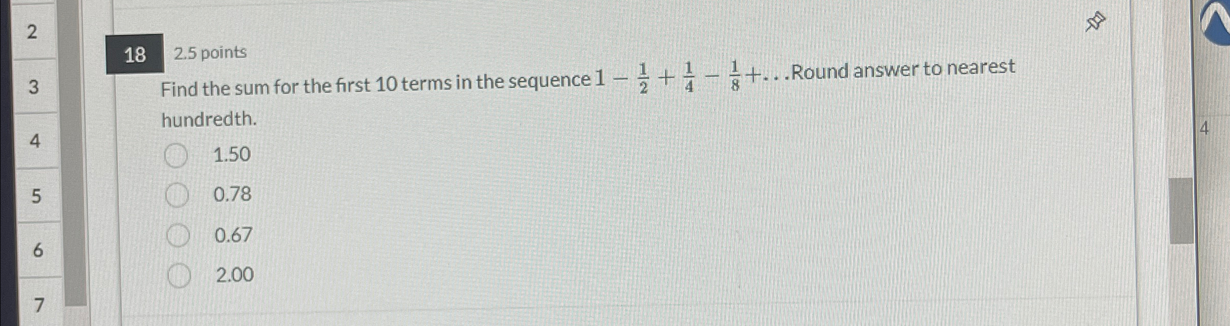 Solved 2182.5 ﻿points3Find the sum for the first 10 ﻿terms | Chegg.com