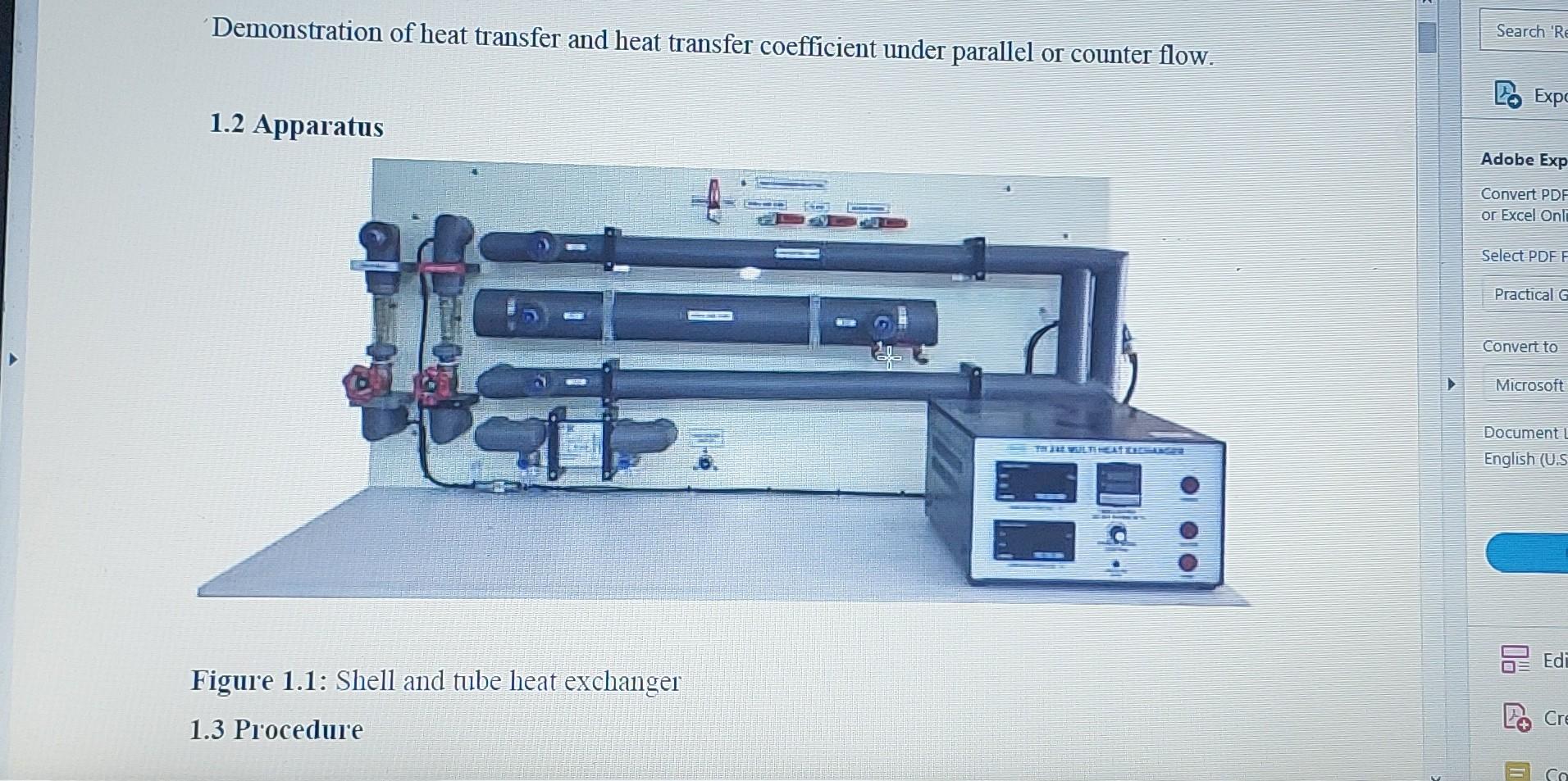 Lab Experiment Parallel And Counter Flow Heat Exchanger