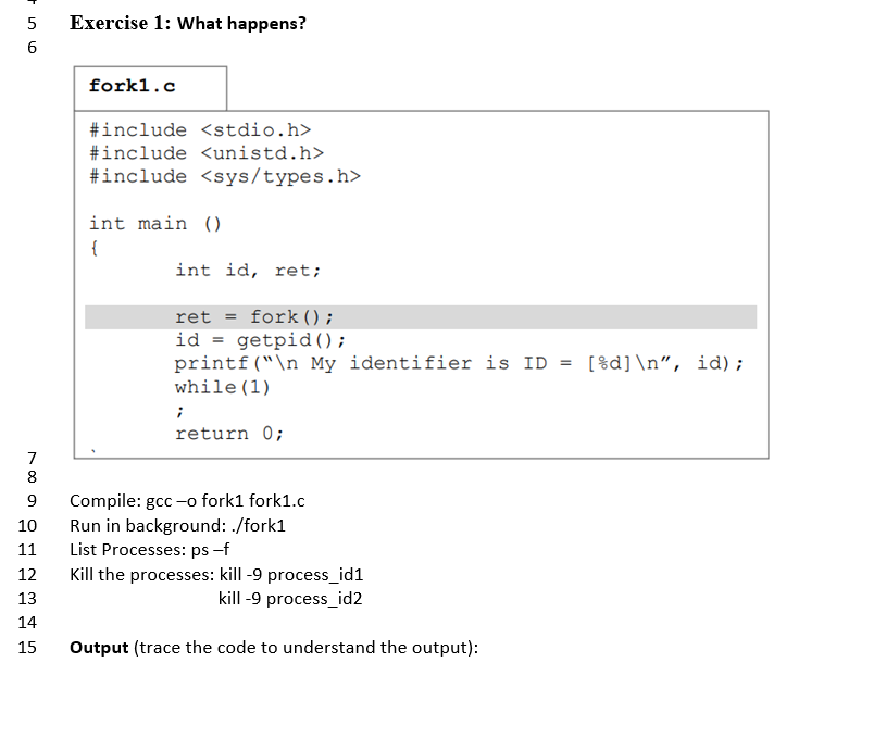 Solved Can I how to kill the process 1 ﻿and process id 2 | Chegg.com
