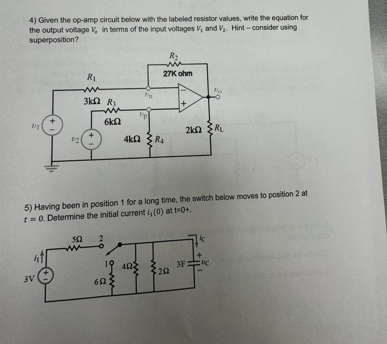 Solved Given the op-amp circuit below with the labeled | Chegg.com