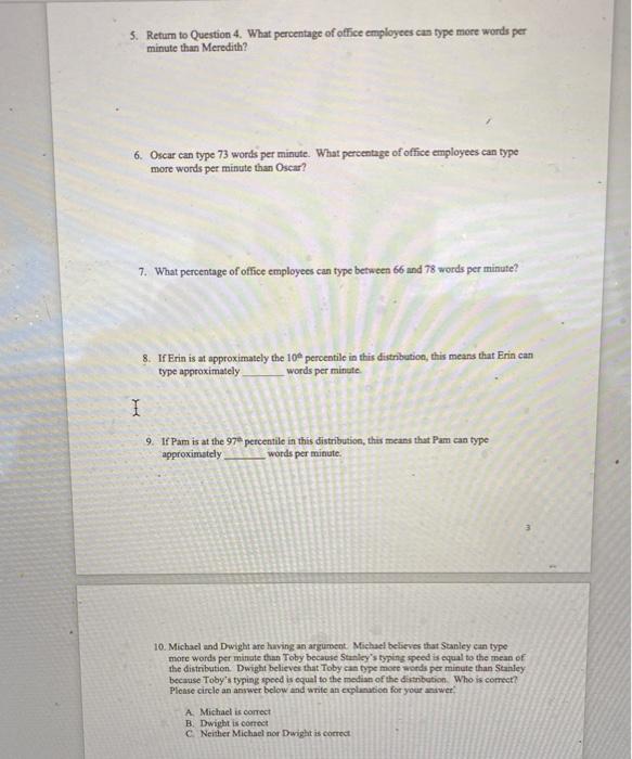 Solved The typing speeds of office employees are Normally | Chegg.com