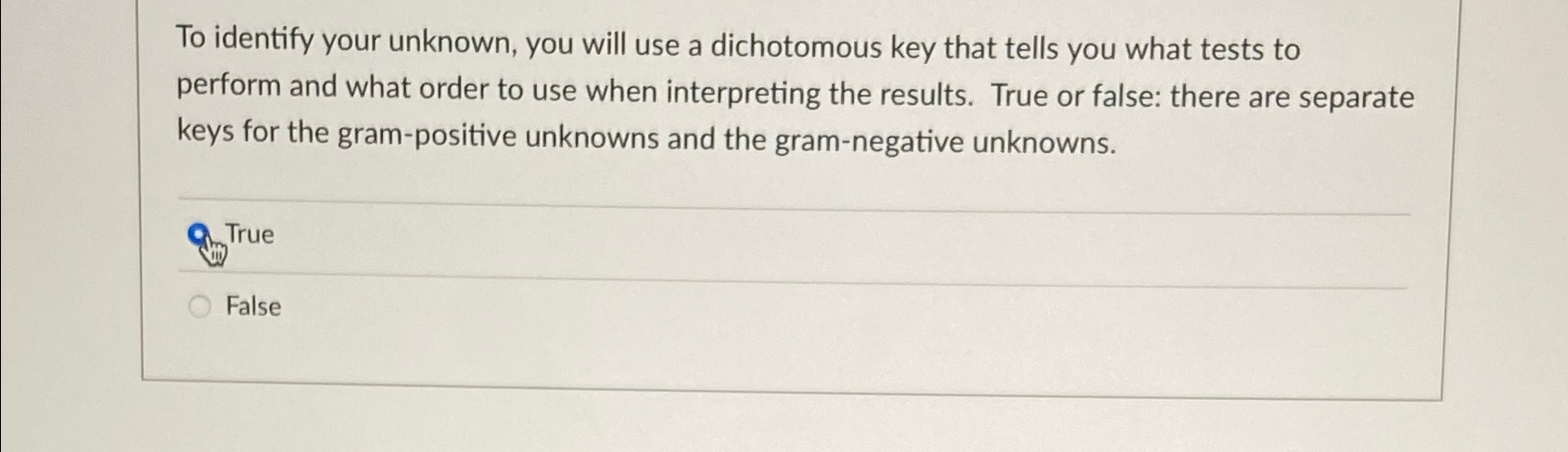 Solved To identify your unknown, you will use a dichotomous | Chegg.com