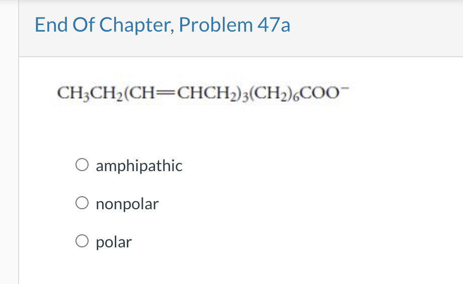 Solved Classify the following molecules as ﻿polar, nonpolar, | Chegg.com