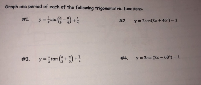 Solved Graph one period of each of the following | Chegg.com