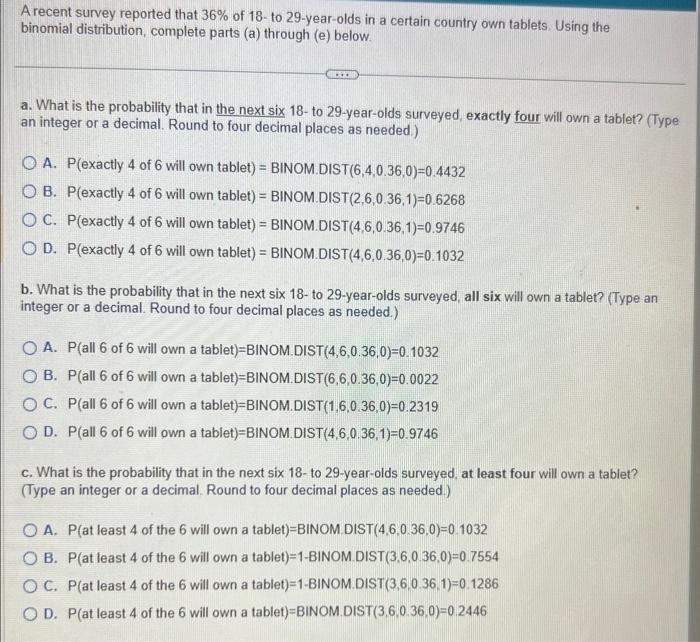 Solved A recent survey reported that 36% of 18 - to 29 | Chegg.com