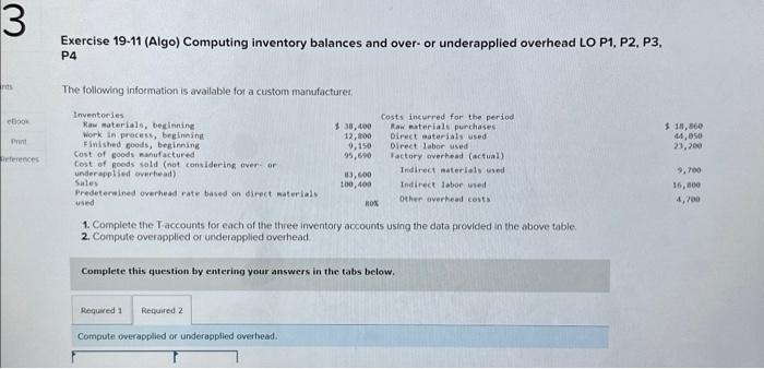 Solved Exercise 19-11 (Algo) Computing inventory balances | Chegg.com