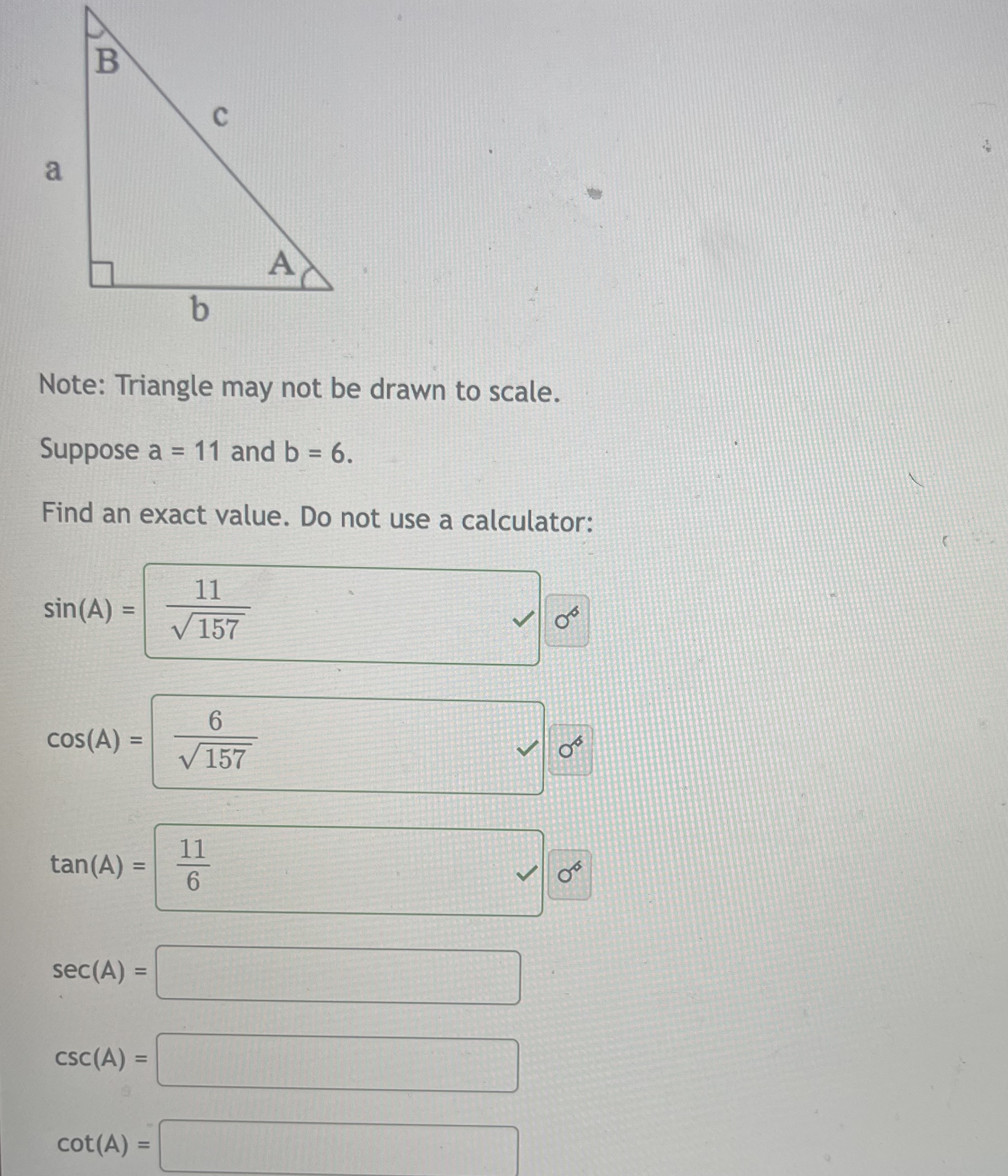 Solved Note: Triangle may not be drawn to scale.Suppose a=11 | Chegg.com