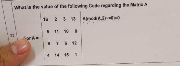 (matlab)What is the value of the following Code | Chegg.com