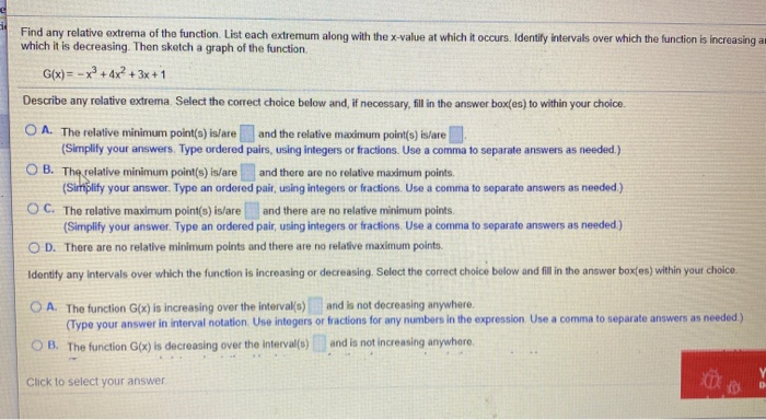 Solved Find any relative extrema of the function. List each | Chegg.com