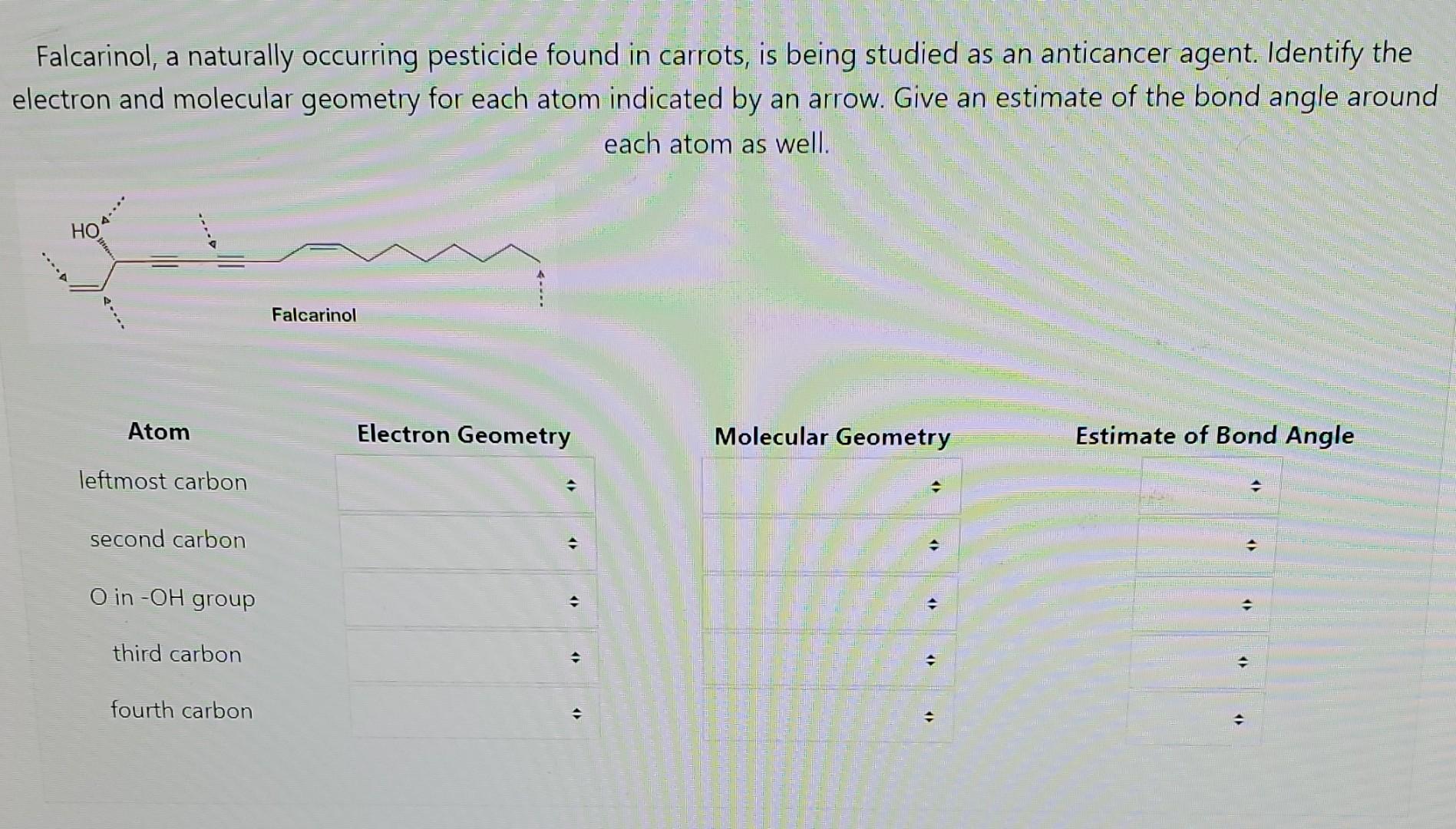 Solved Falcarinol, a naturally occurring pesticide found in | Chegg.com