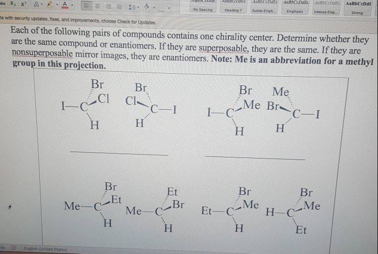 Solved w Stereochemistry Lab - Linked in Canvas yout | Chegg.com