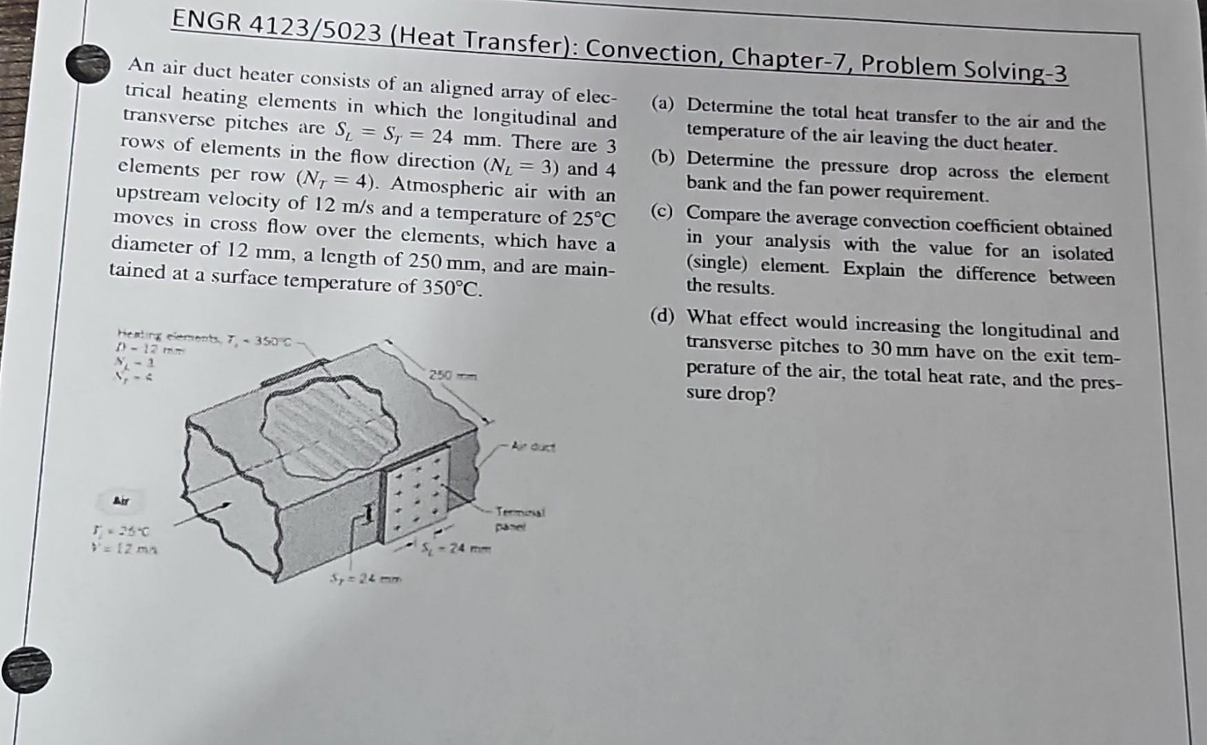 An air duct heater consists of an aligned array of | Chegg.com