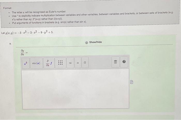 Solved Format: - The letter e will be rocognised as Euler's | Chegg.com