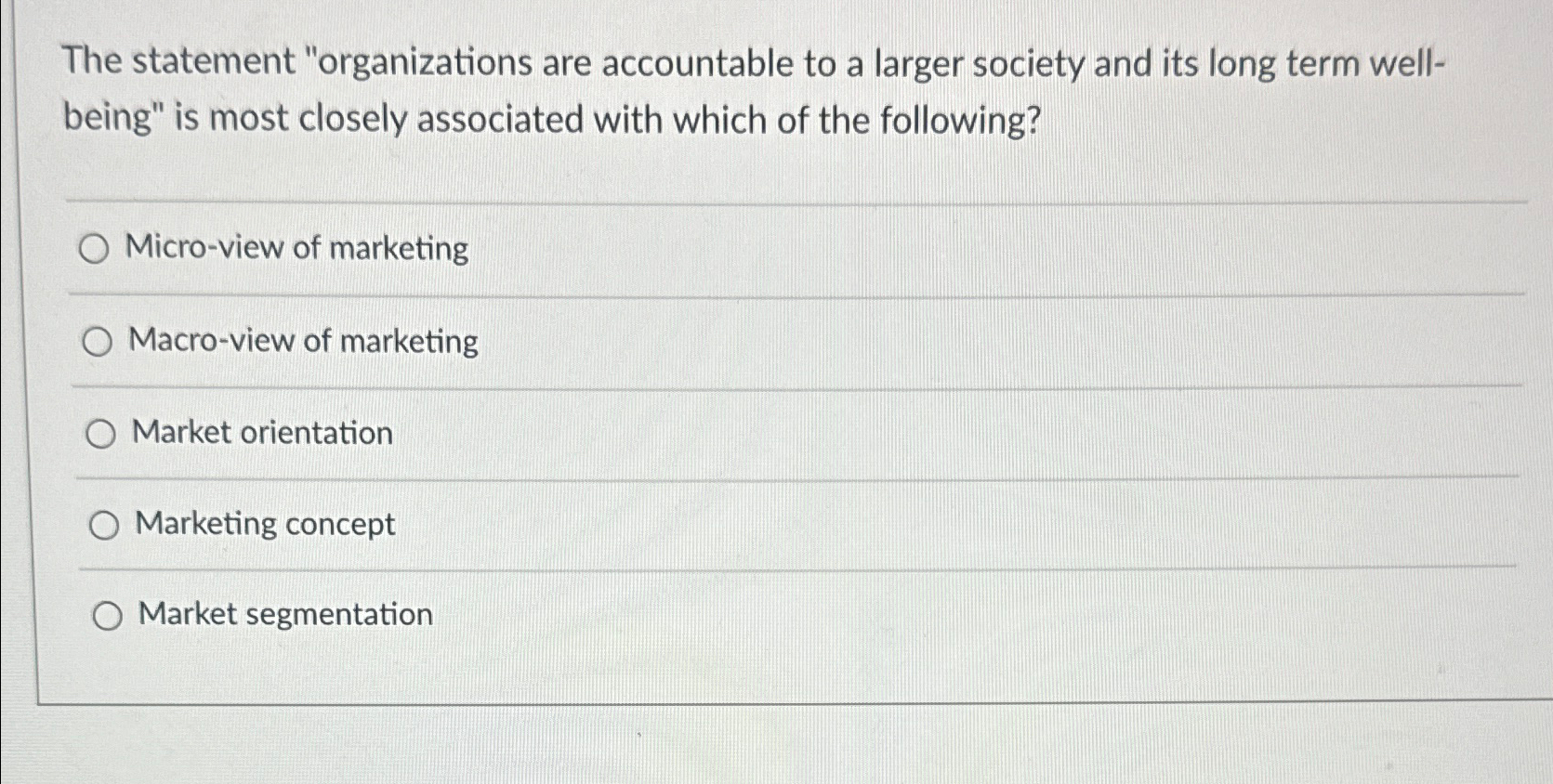 Solved The statement "organizations are accountable to a | Chegg.com