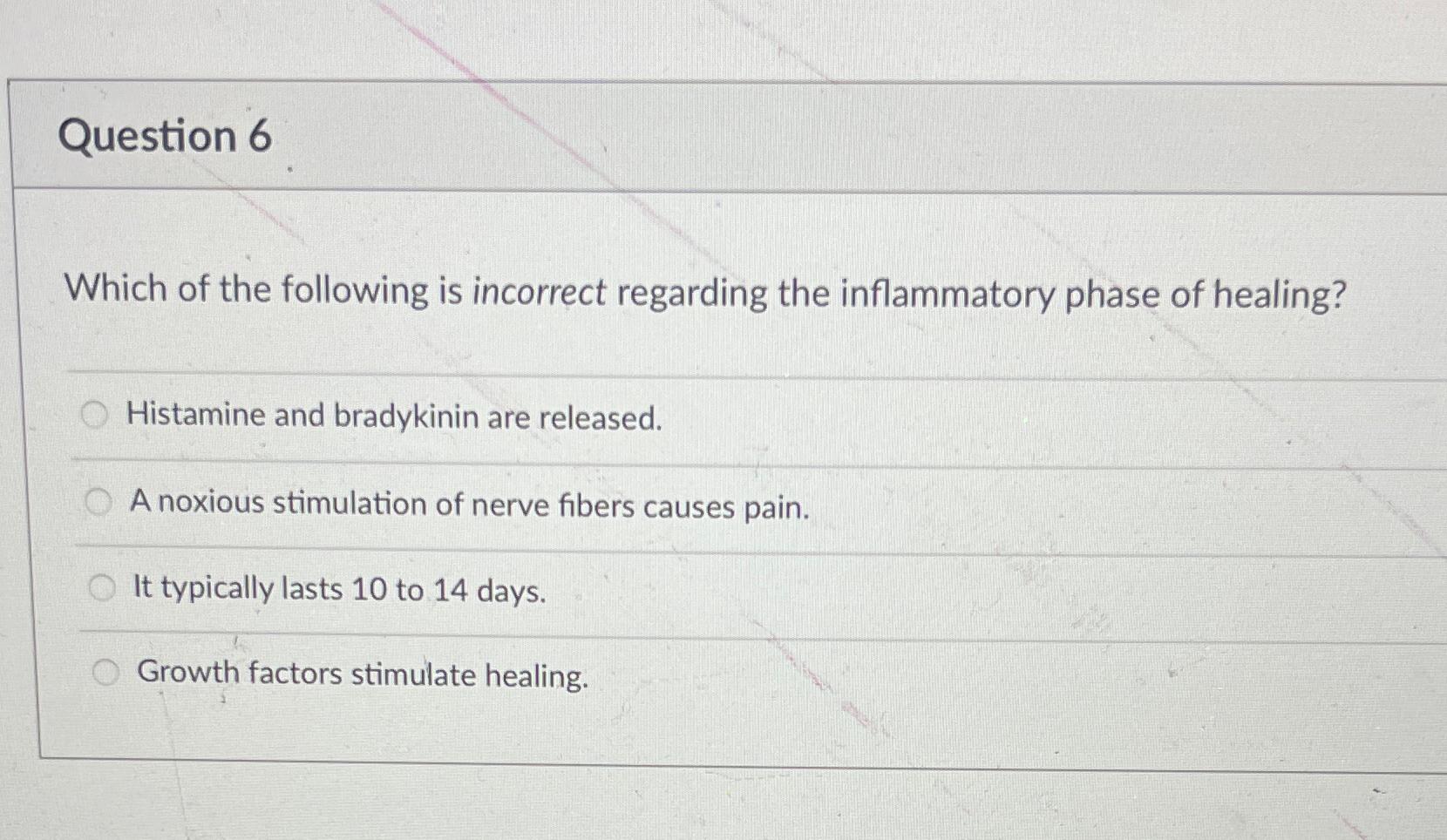 Solved Question 6Which of the following is incorrect | Chegg.com