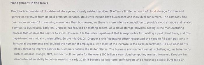 Solved Dropbox is a provider of cloud-based storage and | Chegg.com