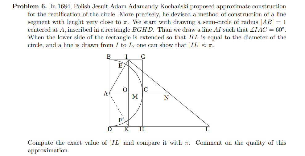 Solved Problem 6. ﻿In 1684, ﻿Polish Jesuit Adam Adamandy | Chegg.com