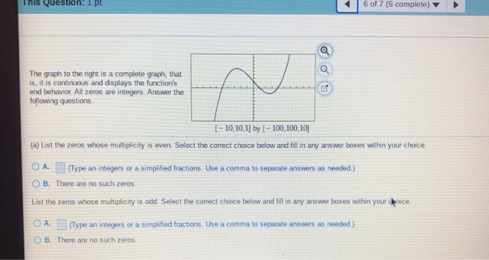 Solved nis Question: 1 pt 6 of 7 (6 complete) Q Q The graph | Chegg.com