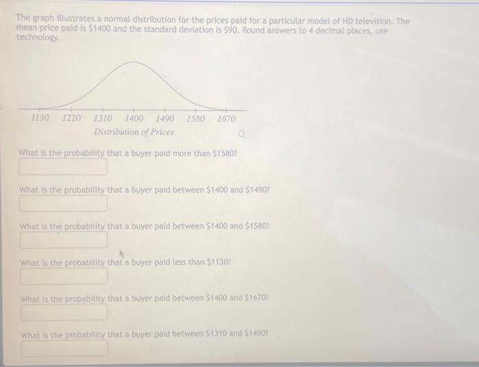 Solved The graph illustrates a normal distribution for the | Chegg.com