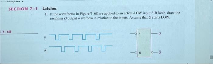 Solved atches 1. If the waveforms in Figure 7-68 are applied | Chegg.com