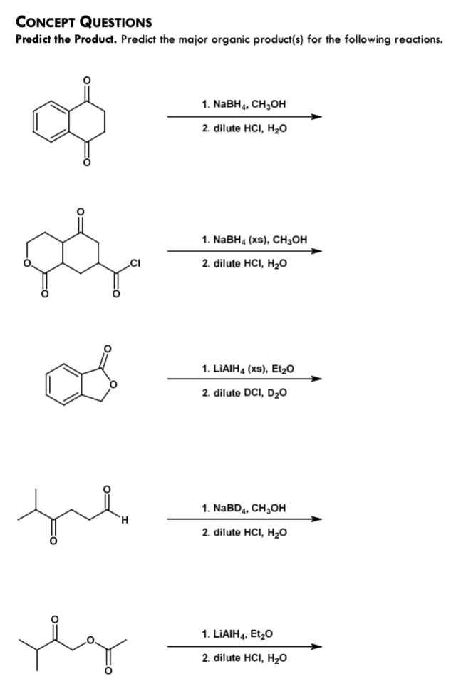 Solved Concept Questions Predict the Product. Predict the | Chegg.com