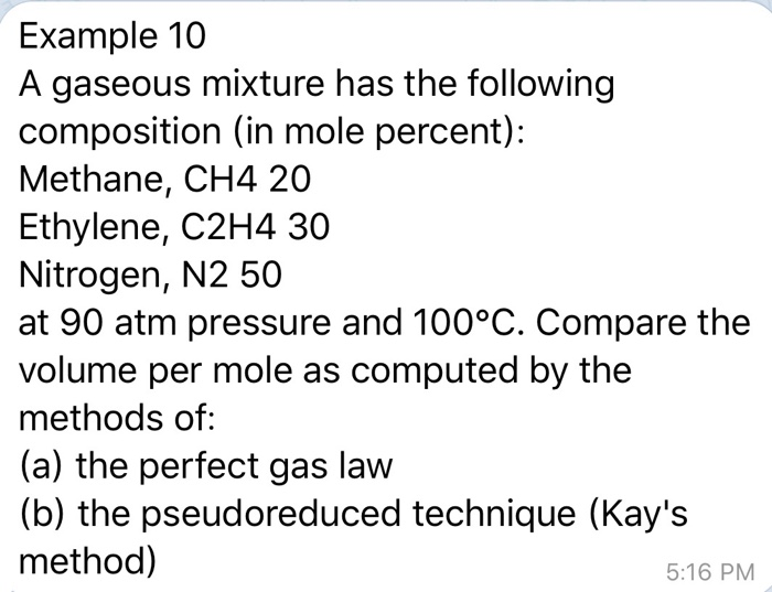 Solved Example 10 A gaseous mixture has the following | Chegg.com
