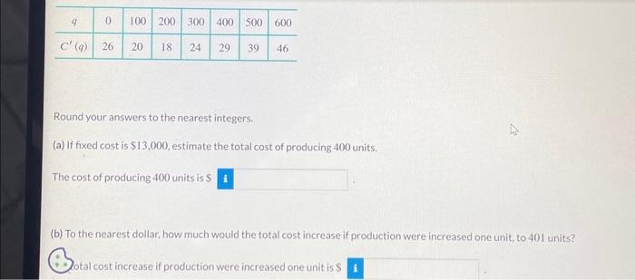 Solved Round your answers to the nearest integers. (a) If | Chegg.com