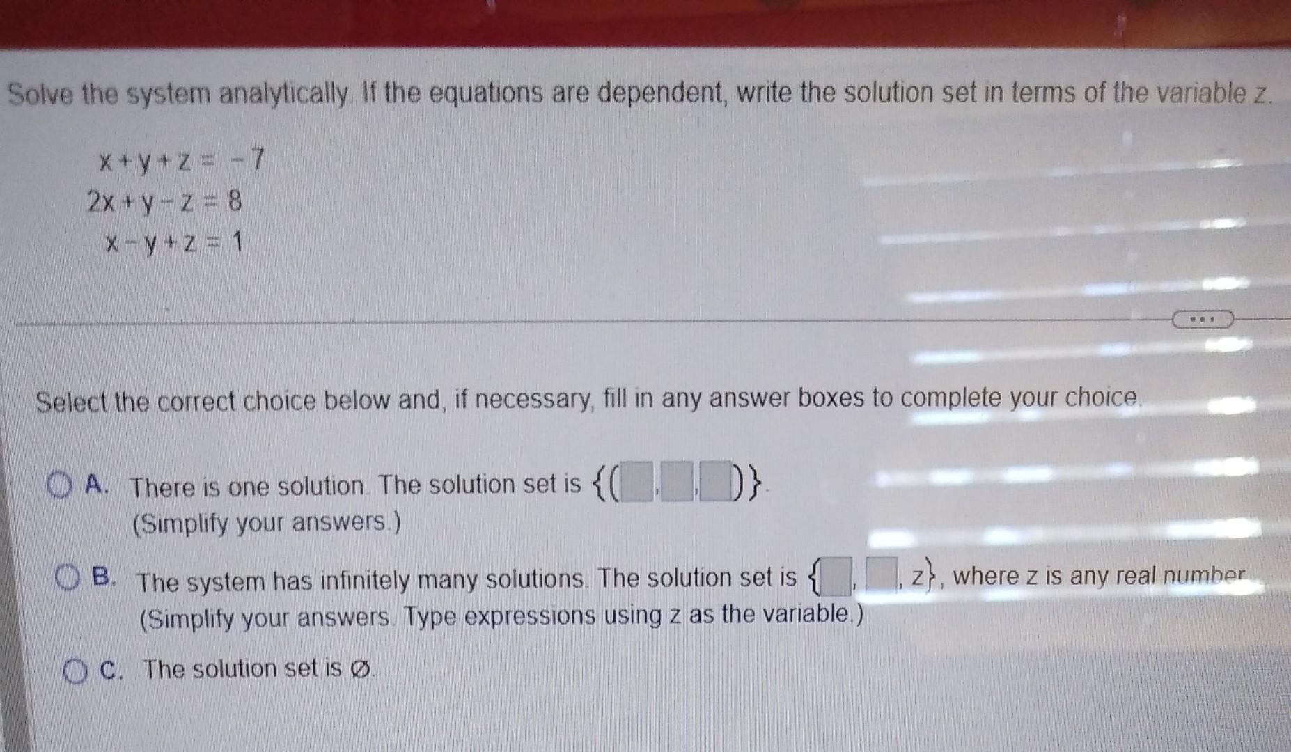 Solved Solve The System Analytically If The Equations Are